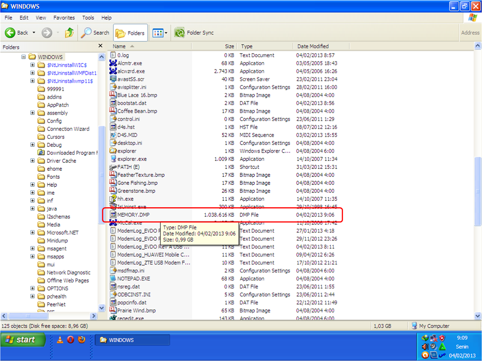 Cara Mengatasi DMP File Pada Windows XP | Natural Crystal X